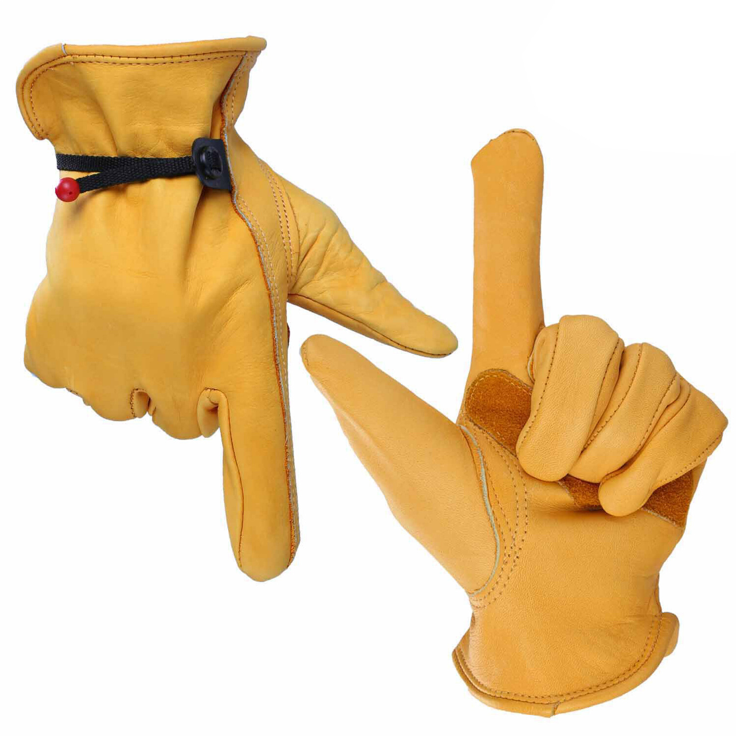 Leather Motorcycle Riding Gloves Winter Work Glove Mechanics Rigger ...