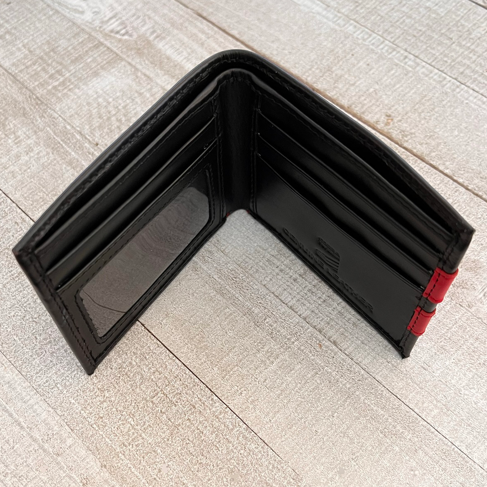 Thin Red Line Fire Fighter Wallet - First Responder Gift Leather Wallet ...