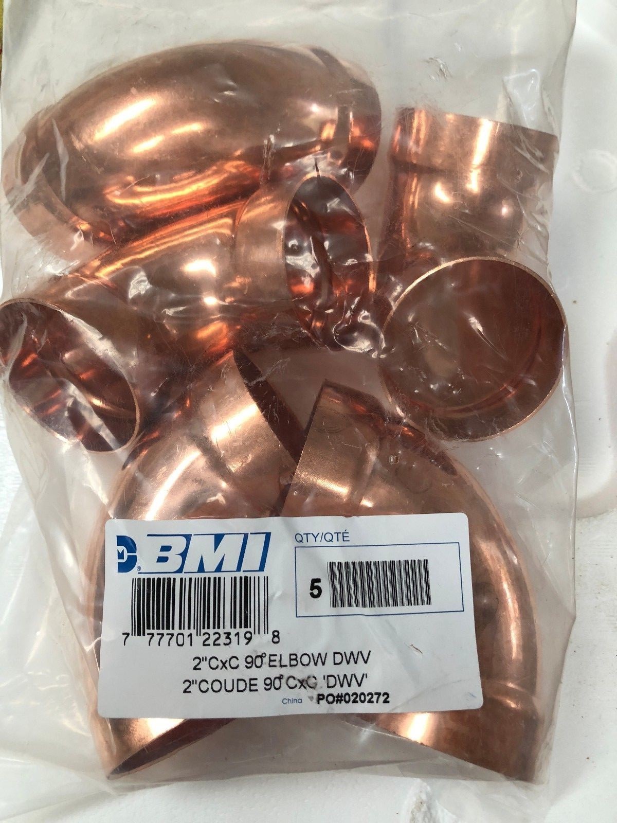 PACK OF 5 BMI 2" DWV CXC 90 ELBOW | eBay