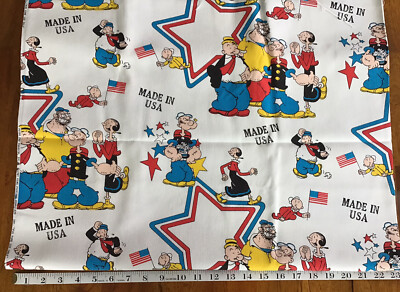 Popeye the Sailor Man Cotton Canvas Fabric 2 Yards - Peter Pan Fabrics ...