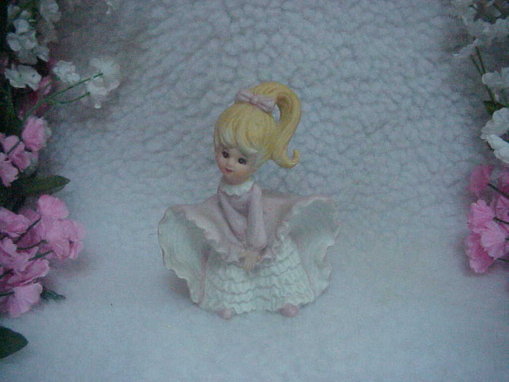 Napco C-8415 Bloomer Girl in Pink Ruffled Bloomers - Blonde Pony Tail First of 3 | eBay