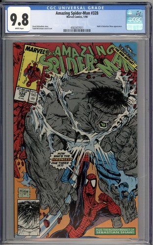 Amazing Spider-Man #328 CGC 9.8 NM/MT Hulk & Sebastion Shaw Appearance ...
