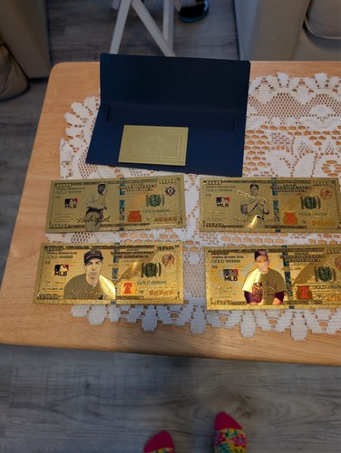 Baseball Legends 24k Gold Foil Bank Note (set of 4) | eBay