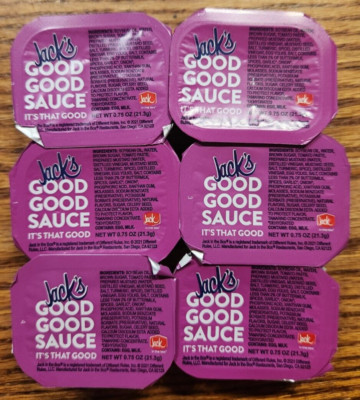 Jack In The Box Jack's Good Good Sauce 6 Packs Purple Packets ...