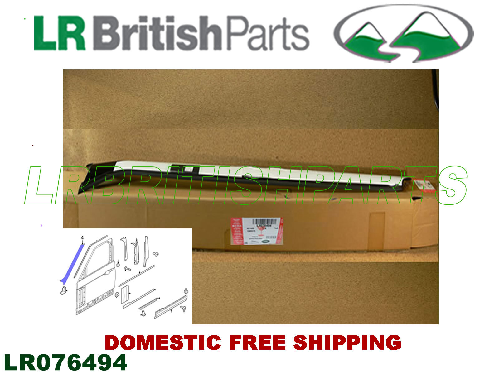GENUINE LAND ROVER WINDSHIELD MOULDING FRONT A PILLAR RANGE ROVER 13 RH ...
