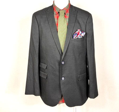 Paisley & Gray Sport Coat Jacket Floral Lined Dark Gray 2 Button Men's ...