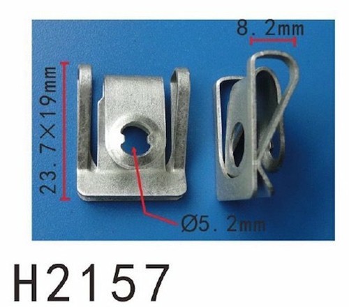 10PCS BUMPER / TRUNK / FENDER 6mm Hole Metal U-Clips For Self tap screw ...
