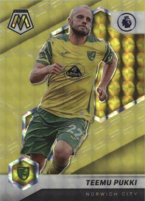 2021-22 Panini Mosaic Premier League - Teemu Pukki #99 Fluorescent Gold ...