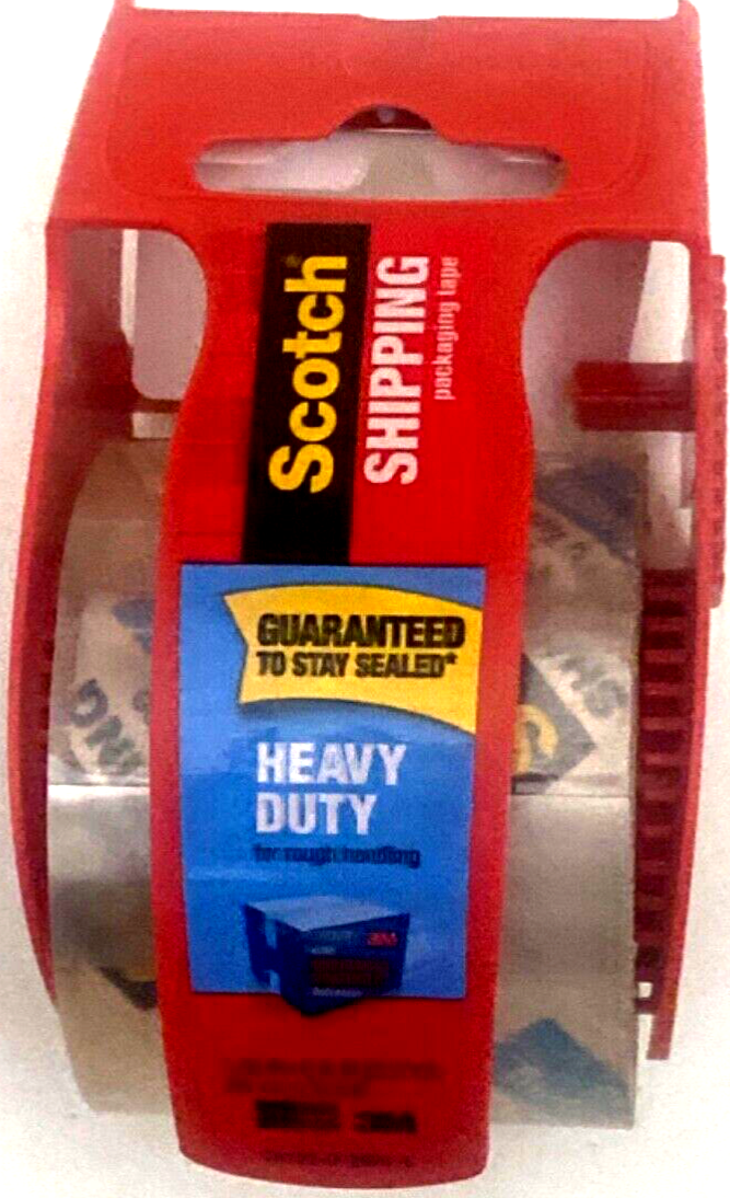SCOTCH PACKING TAPE AND DISPENSER HEAVY DUTY 1.88*800 INCHES(PACK OF 6 ...