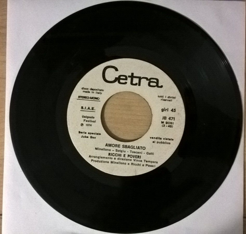 45 Giri 7"J.B. FRANCESCO DE GREGORI Bufalo Bill RENZO ZENOBI E Sei Di ...