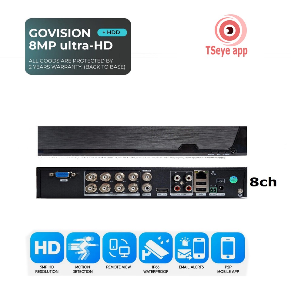 Smart CCTV DVR Recorder 4 8 16 Channel AHD 1080P 5MP Video HD VGA HDMI ...