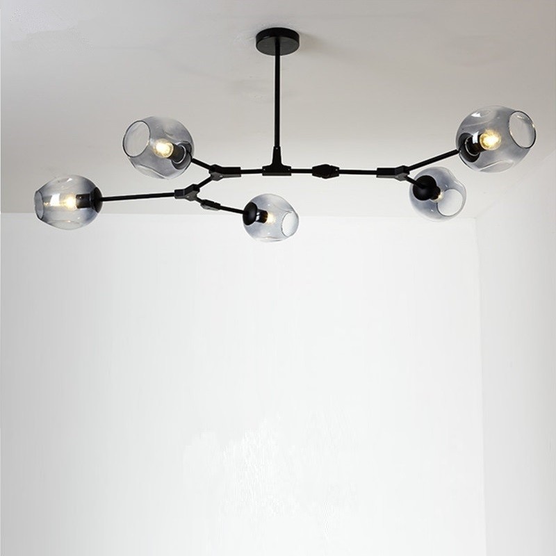 Kitchen Lamps Black Chandelier Lighting Bar Pendant Light Bar Glass ...