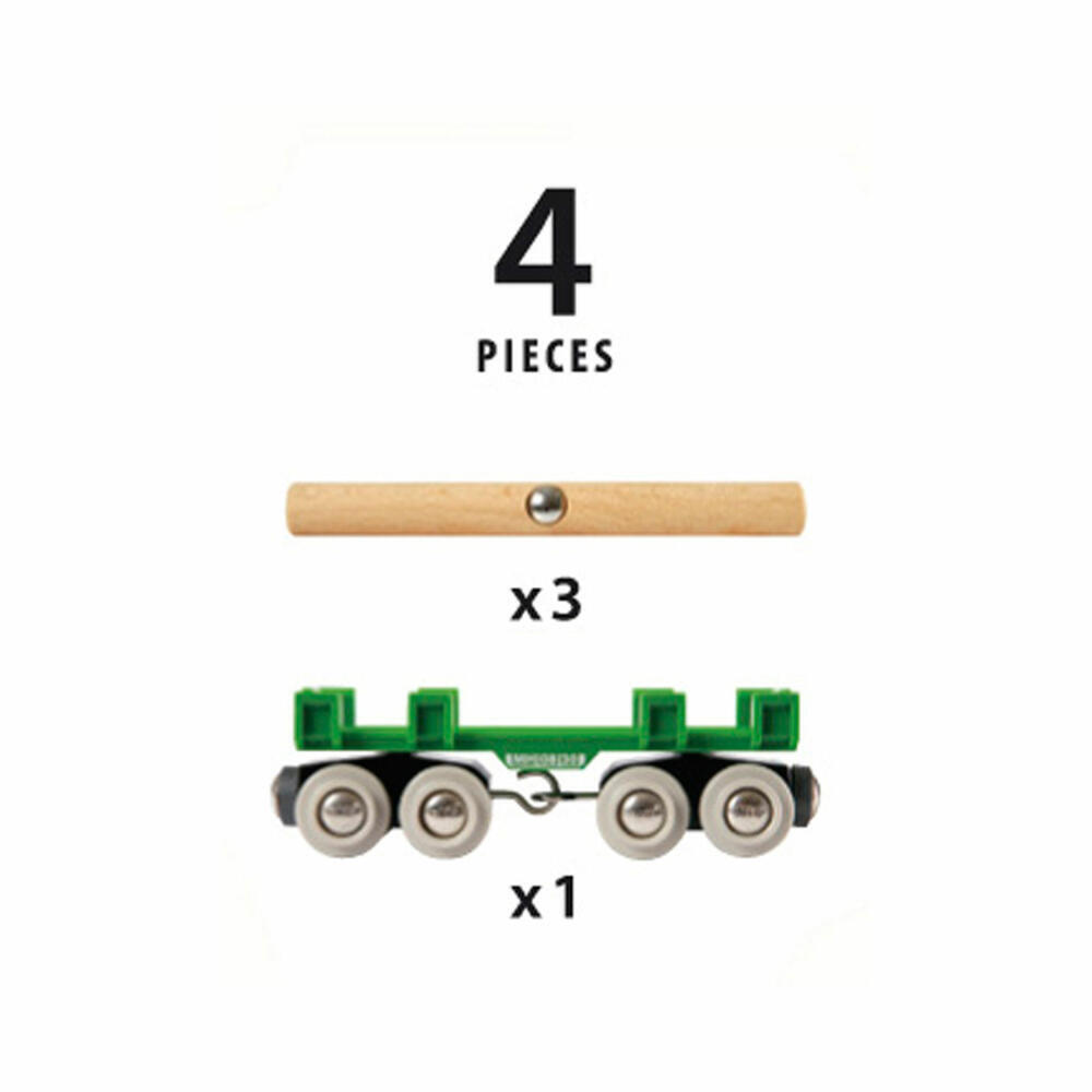 Brio Timber Wagon Lumber Car 4-Part Accessory for Wooden Railway Rail ...