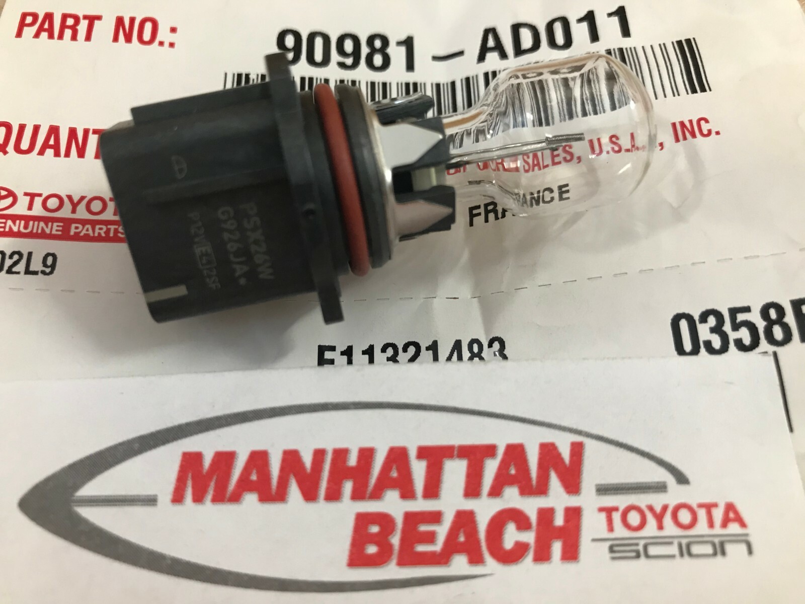 2011-2013 HIGHLANDER FOG LIGHT LAMP BULB 90981-AD011 GENUINE TOYOTA OEM ...