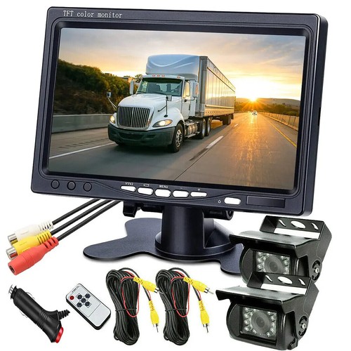 7" Car Rear View Monitor Parking Reversing Backup Camera 10m RCA Video ...