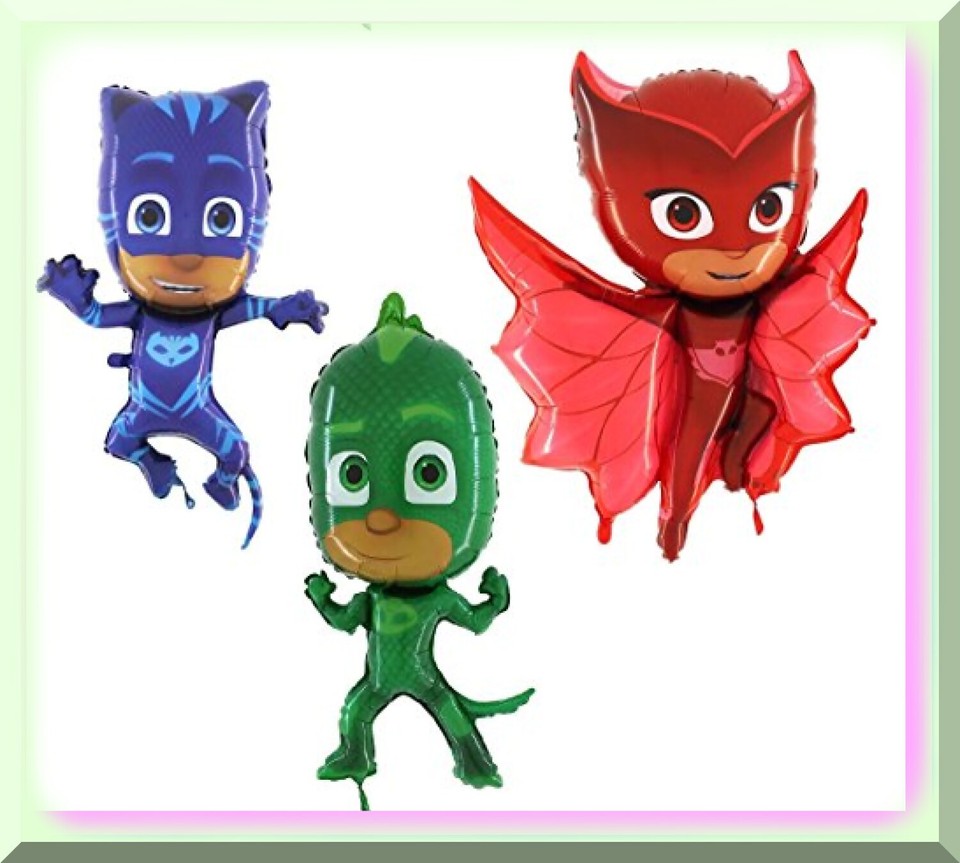 Feline Fun Balloon Trio - Catboy, Gekko, Owlette: Whimsical Children's ...