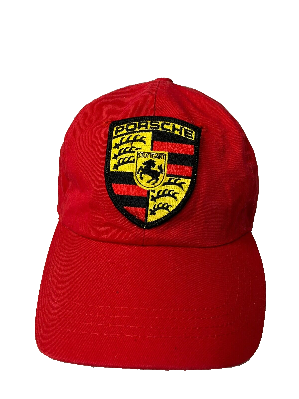 Porsche Red Crest Hat Stuttgart Patch Baseball Style Strapback Cap ...