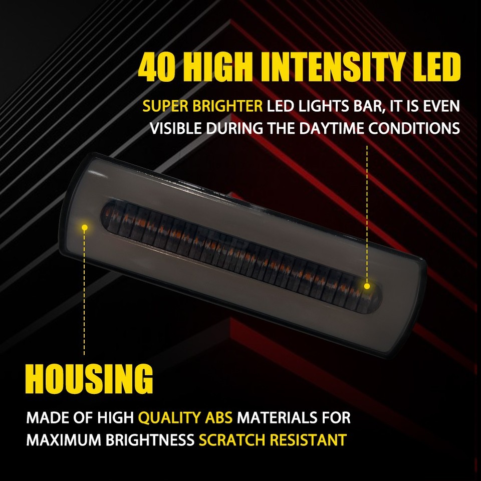 1x 40LED Side Marker Flash Emergency Strobe Light Bar Kit Tow Truck ...