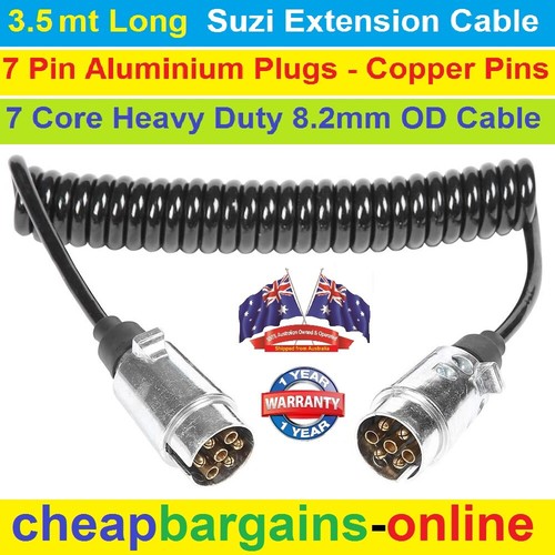 12V 24V SUZI EXTENSION CABLE SUZY 7 PIN PLUGS 7 CORE H/D COILED 8.2 mm ...