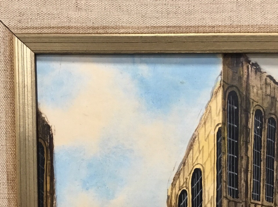 Signed Simon Rosen Israeli Folk Artist Gouache On Board Triptych MCM ...