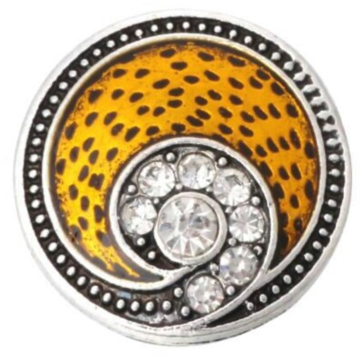 SNAP IN BUTTON CHARM FITS GINGER SNAPS STYLE JEWELRY ORANGE SWIRL #32 ...
