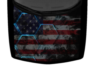 Half Glowing American Hexagon Truck Car Vinyl Decal Graphic Hood Wrap ...