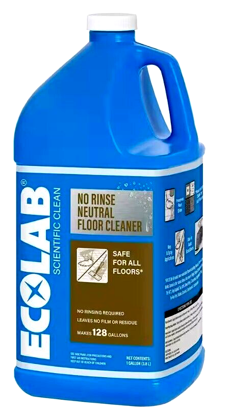 ECOLAB No Rinse Neutral Floor Cleaner Concentrate Makes 128 Gal. - 1 ...