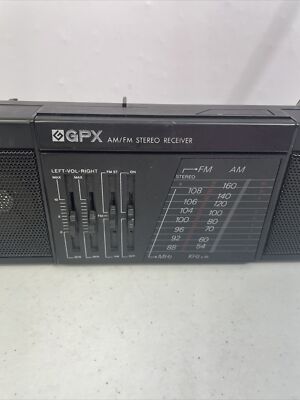 Vintage GPX AM/FM Stereo Receiver Mini Boombox Portable Radio Model ...