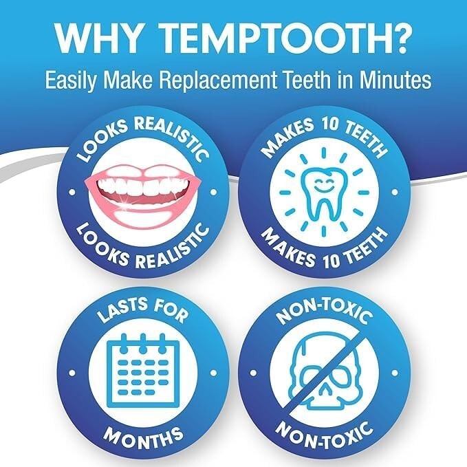Temporary Tooth Replacement Kit Moldable Approved Easy Fix for Missing ...