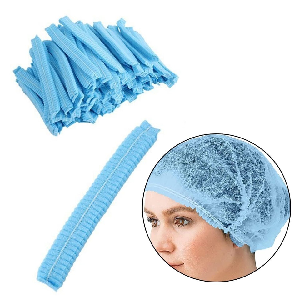 25 * Blue Hair Net Cap Food Hygiene Disposable Catering Beauty Hair ...