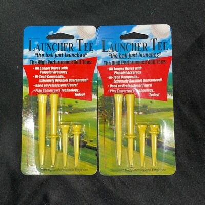 Yellow Launcher Golf Tees 2 Packs (8 tees) | eBay