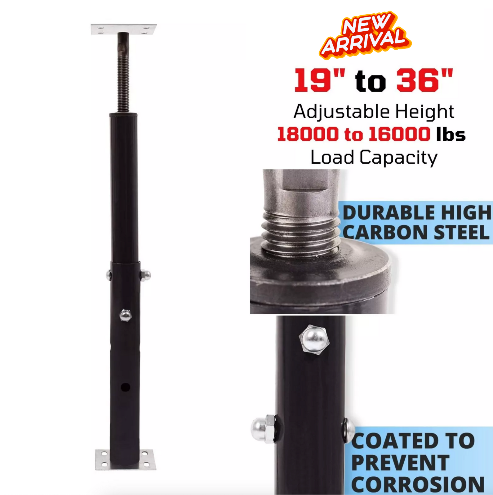 Adjustable Floor Jack Post Support Basement House Joists Beam Sagging ...