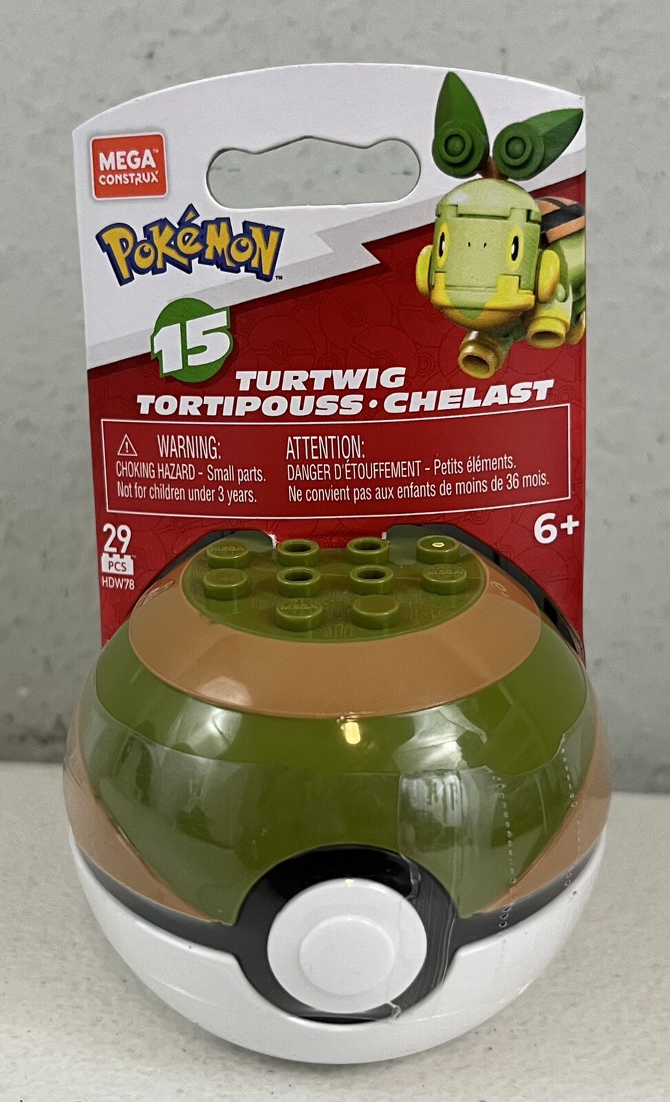 MEGA Pokemon Turtwig Building Set with 26 Bricks and Special Pieces Toy ...