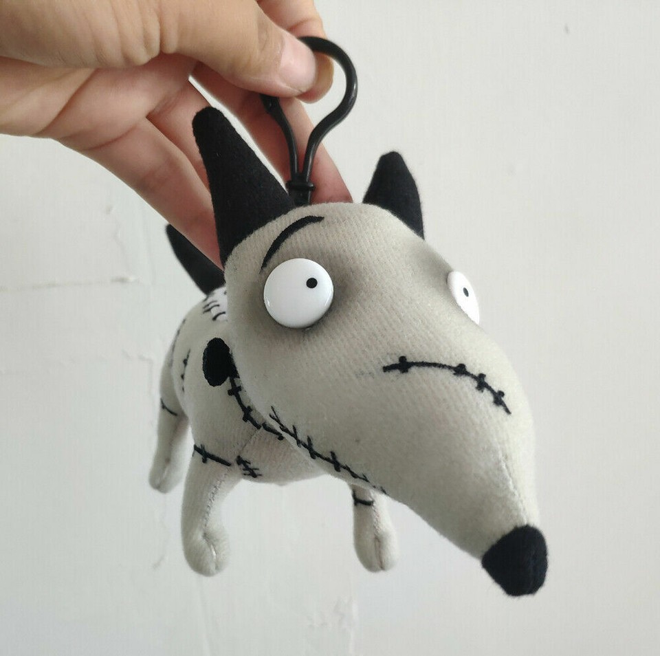 Disney Rare Tim Burton Frankenweenie Plush Sparky Dog Toy key chains ...
