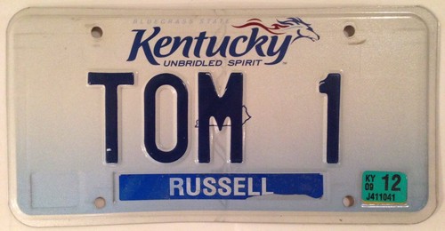 Vanity THOMAS TOM 1 license plate Tommy Thompson Thom Thomas Tomas ...
