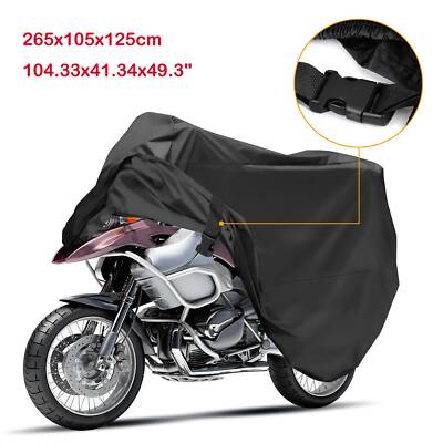 Motorcycle Cover Black XXL Waterproof Heavy Duty For Winter Storage ...
