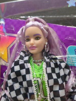 Mattel Barbie Extra #18 Doll With Lilac Hair, Checkered Jacket ...