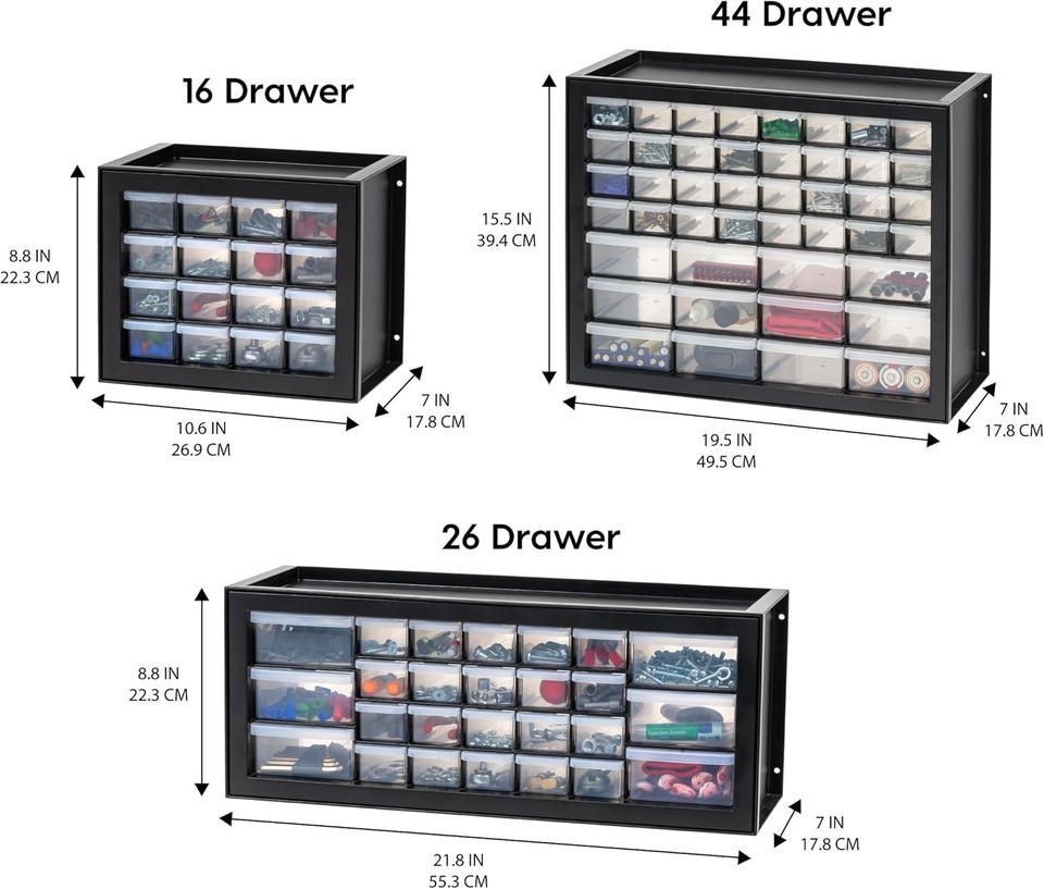 IRIS USA Small Drawer Organizer Storage, 16-Drawer Craft 16 Drawer ...