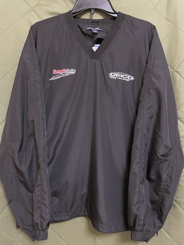 GEICO Germain Racing Wind/Rain Breaker Pull Over With Pockets Med Black ...