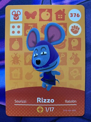 Rizzo 376 Animal Crossing Amiibo Card Series 4 [NA] Near Mint/Pack ...