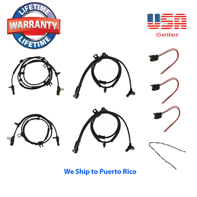 4 ABS Wheel Speed Sensor Front Rear Right & left & Connectors Fit F150 ...