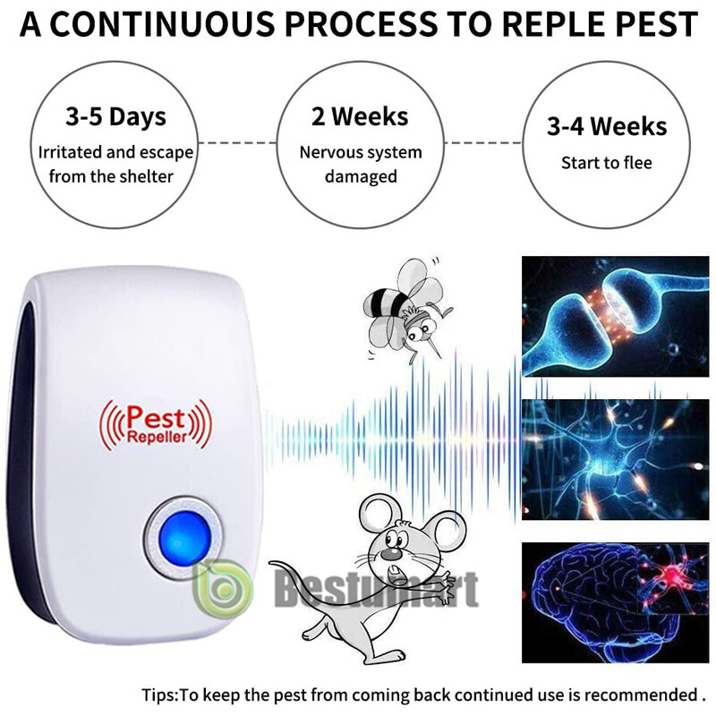 1/6Pcs Electronic Pest Repeller Ultrasonic Sonic Transonic Bat Rat ...