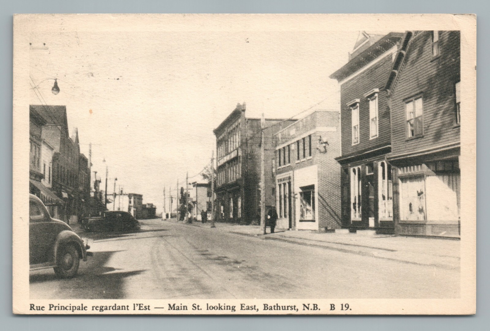 Main Street BATHURST New Brunswick—Antique Postcard—Stamps to ...