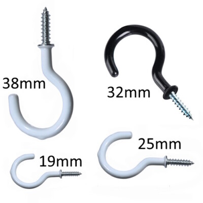 Cup Hooks Screw In ALL SIZES Hook Mug Hanger Kitchen Garage Tool ...