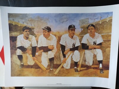 HAND SIGNED Bart Forbes print NY YANKEES FANTASY 24x34” baseball art #7 ...