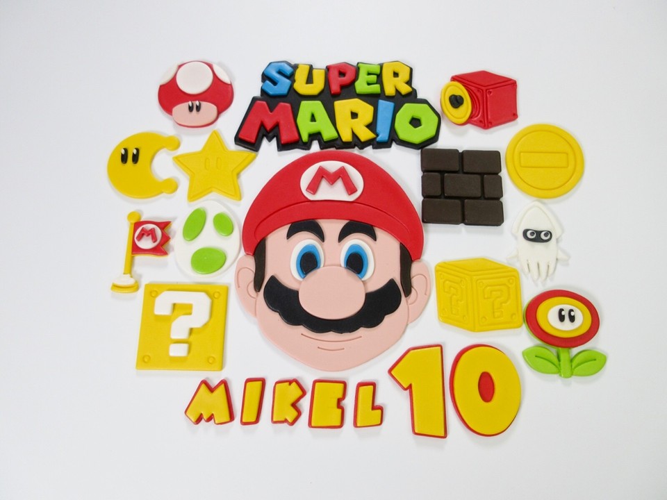 Super Mario Cake Topper Personalised Large. Edible Super Mario Cupcake ...