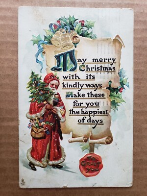 Raphael Tuck & Sons Santa Claus Scrolls Postcard Series #525 Brundage ...