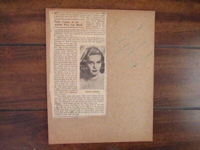 PAULE CROSET(D-92)Body Snatcher/Rita Corday)Signed 8 X 10 1947 ...