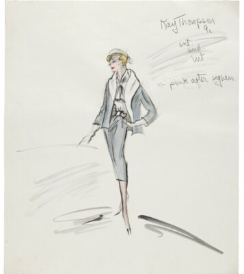 8x10 Print Kay Thompson Funny Face Edith Head Wardrobe Sketch | eBay