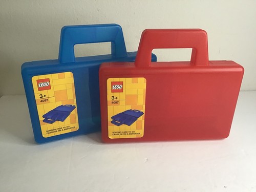 LEGO Sorting Case to Go (4087) Travel Box Organizer LOT Of 2: Blue ...